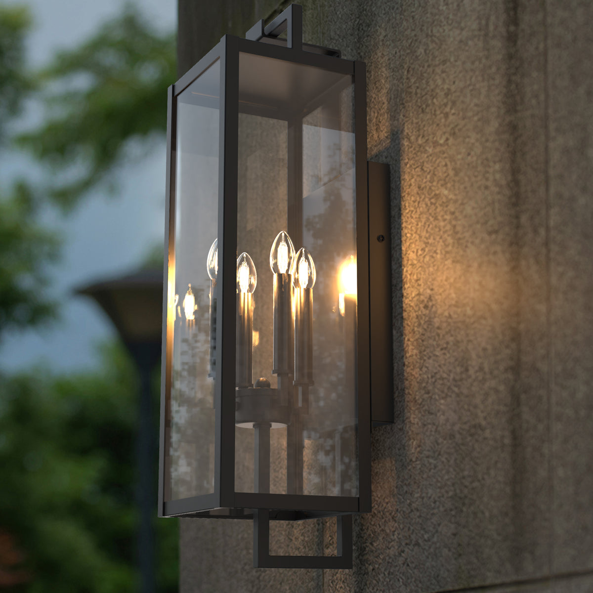 ANTONIO Outdoor Exterior Wall Light Fixture Matt Black IP44 Weather Pr