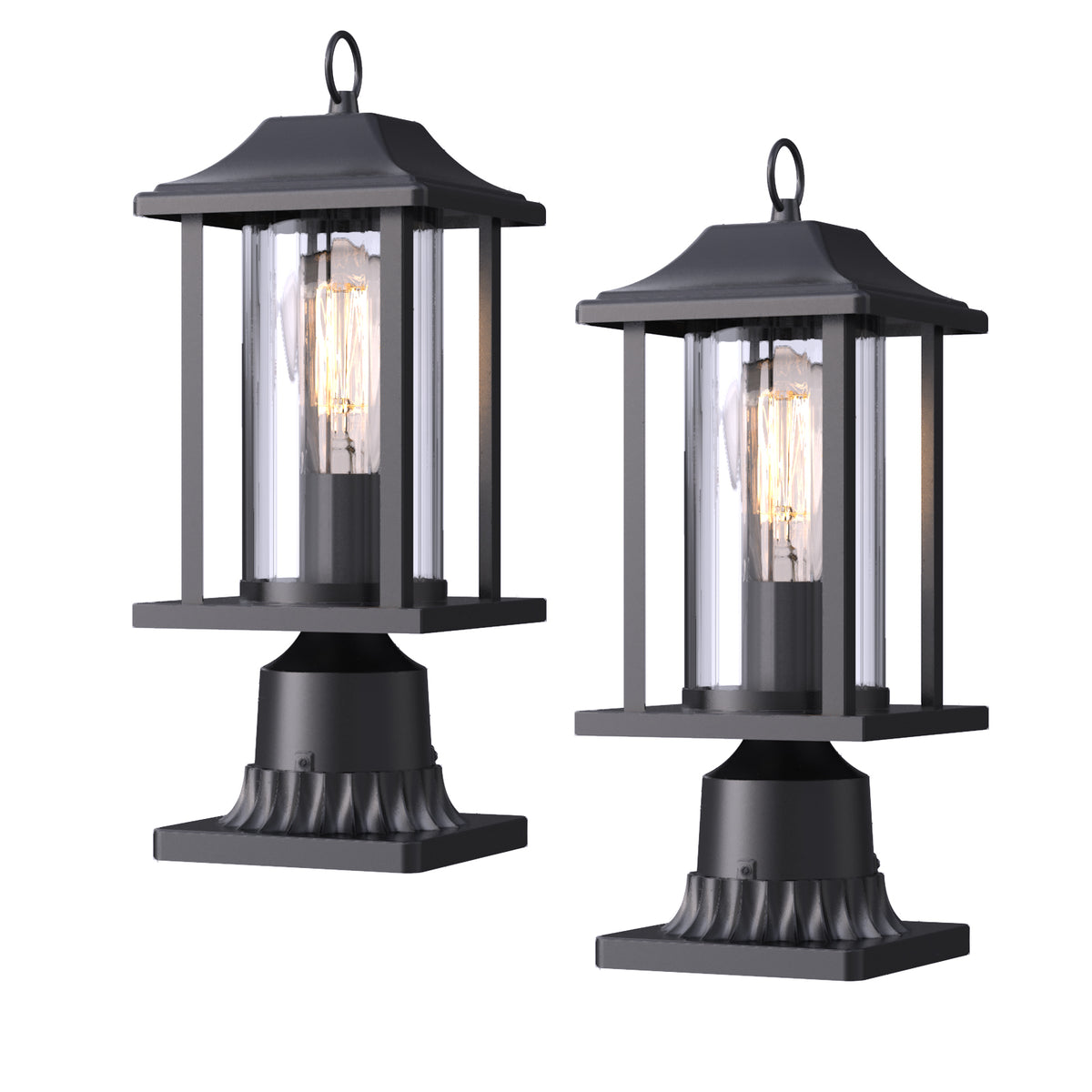 JULIA Outdoor Post Lights with Motion Sensor Dusk to Dawn with Pier Mo