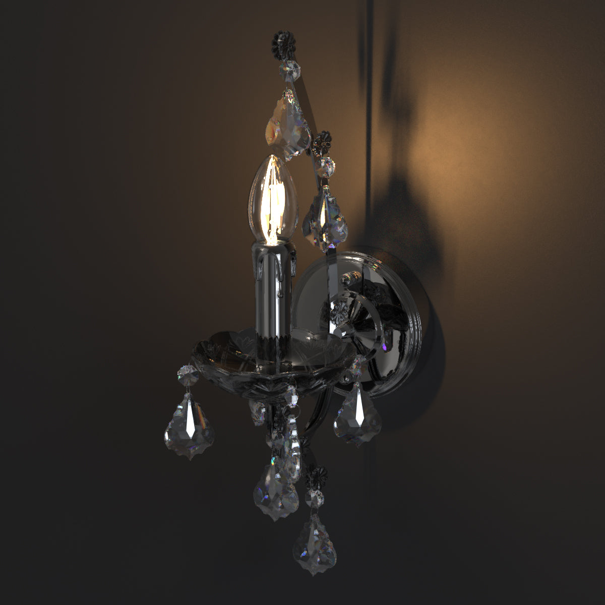 PARIS Provincial Style K9 Crystal Wall Light E14 Candelabra bulb