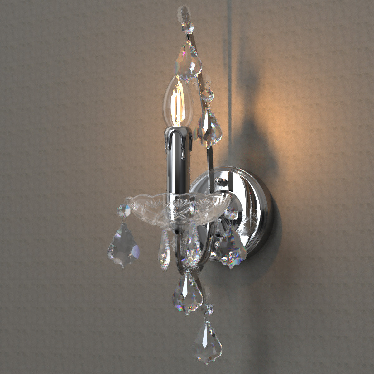 PARIS Provincial Style K9 Crystal Wall Light E14 Candelabra bulb