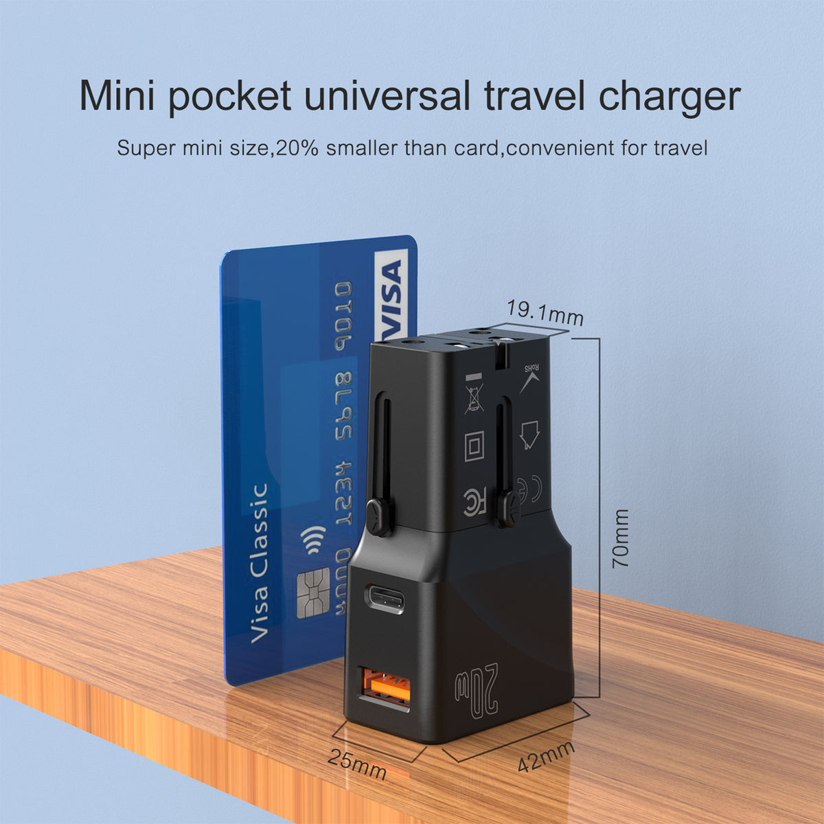 4PACK International Travel Power Adapter, Mini All-in- One charger, PD