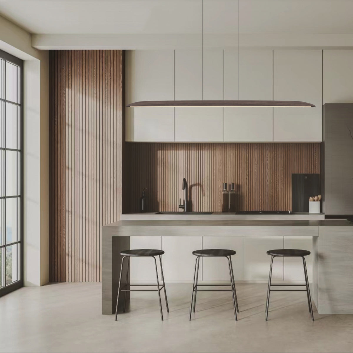 SAIL LED Solid Wood Linear Light 3000K Dimmable Kitchen Island for Din