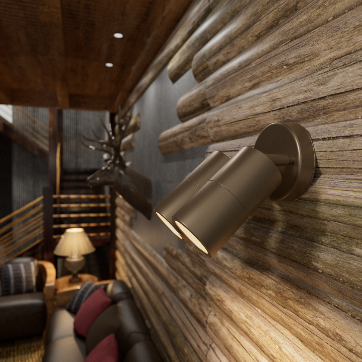 PILLAR 2-Light Adjustable Spot Wall Light Aluminium Lamp Outdoor GU10