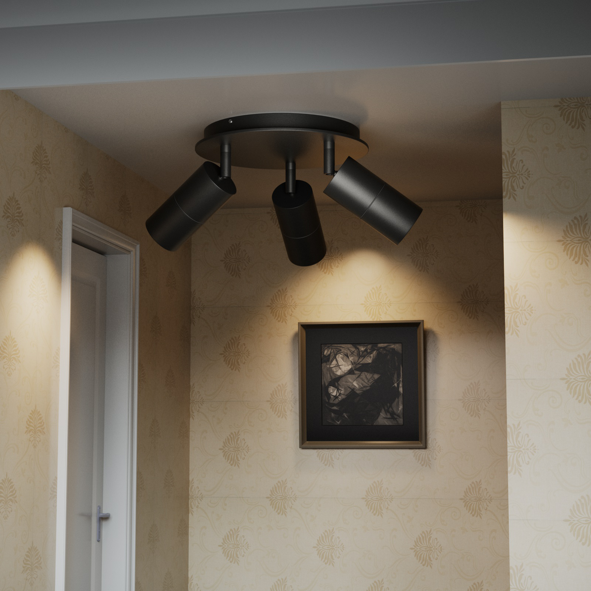 PILLAR 3-Light Round Adjustable Spotlights Ceiling Flush Mount Fixture