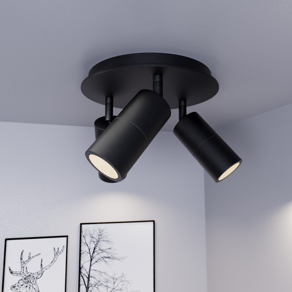 PILLAR 3-Light Round Adjustable Spotlights Ceiling Flush Mount Fixture