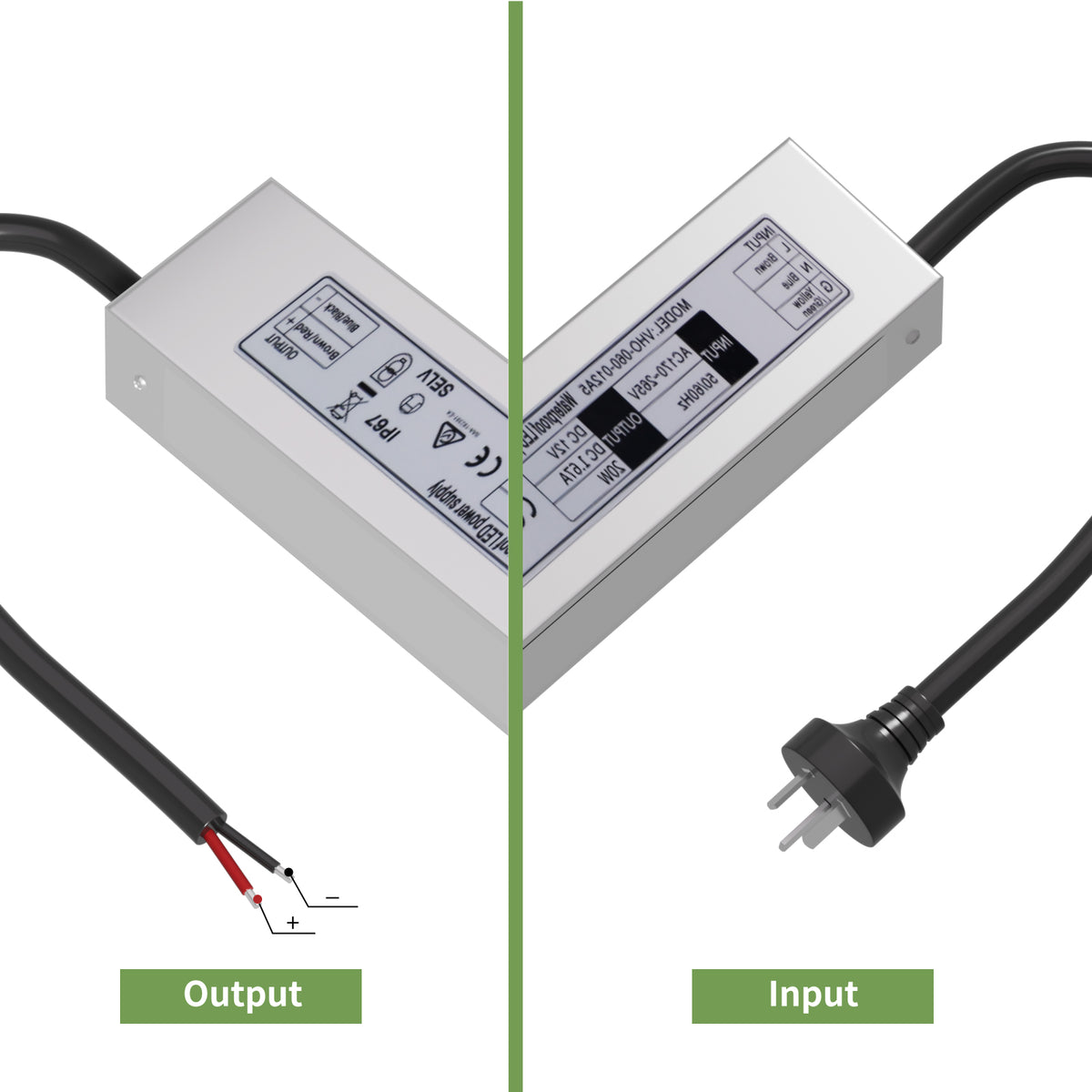 4PACK LED Driver Waterproof IP67 Power Supply AC170-265V to DC 12V SAA