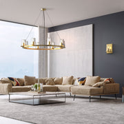 ALVA 16-Light Circular Wagon Wheel Chandelier Bronze E14 Farmhouse Lig