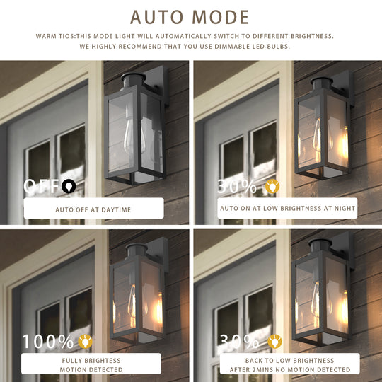 BRUCE Classic Outdoor Exterior Wall Light Motion Sensor Matt Black IP4