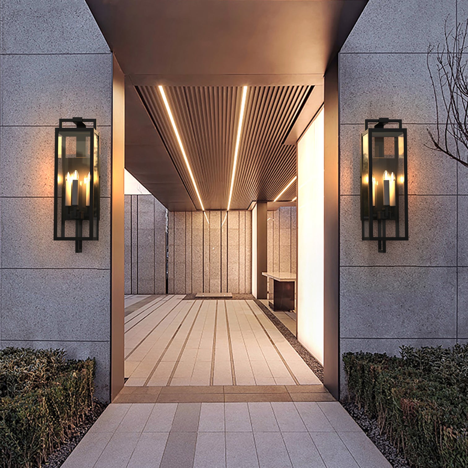 ANTONIO Outdoor Exterior Wall Light Fixture Matt Black IP44 Weather Pr