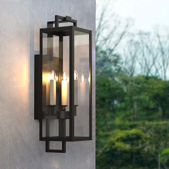 ANTONIO Outdoor Exterior Wall Light Fixture Matt Black IP44 Weather Pr