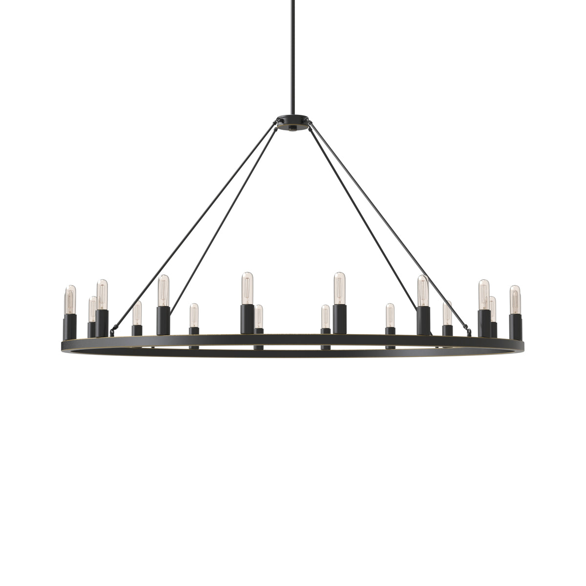 ALVA 18-Light 140cm diametre Large Farmhouse Wagon Wheel Chandelier E1