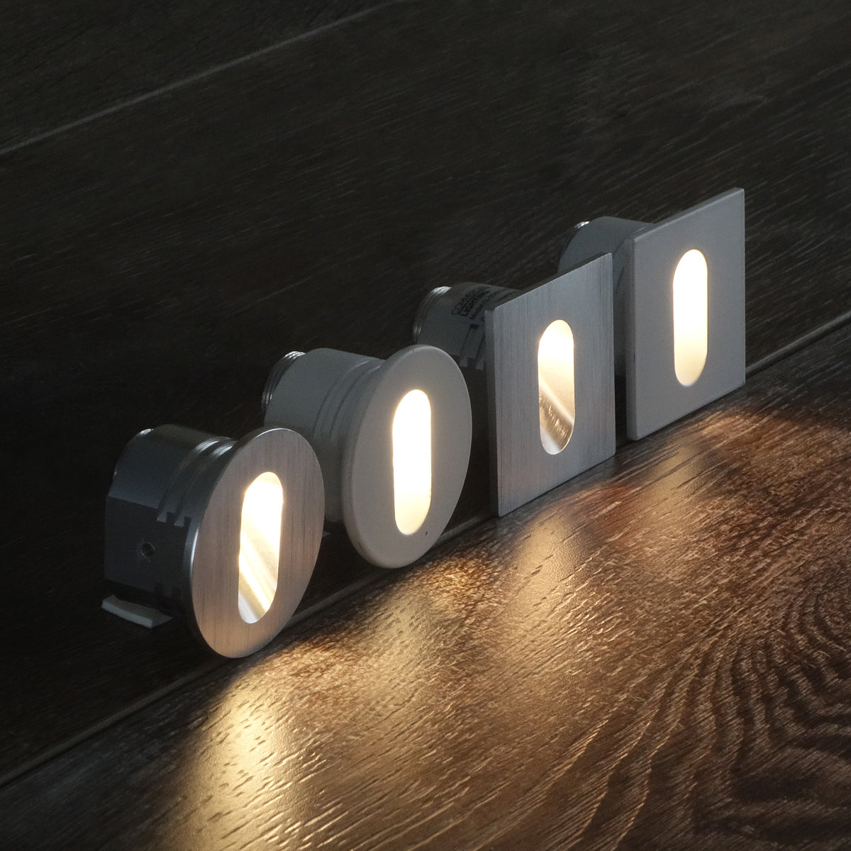 4X LED Aluminium Wall Recessed LED Stair Step Light 1W Warmwhite 3000k