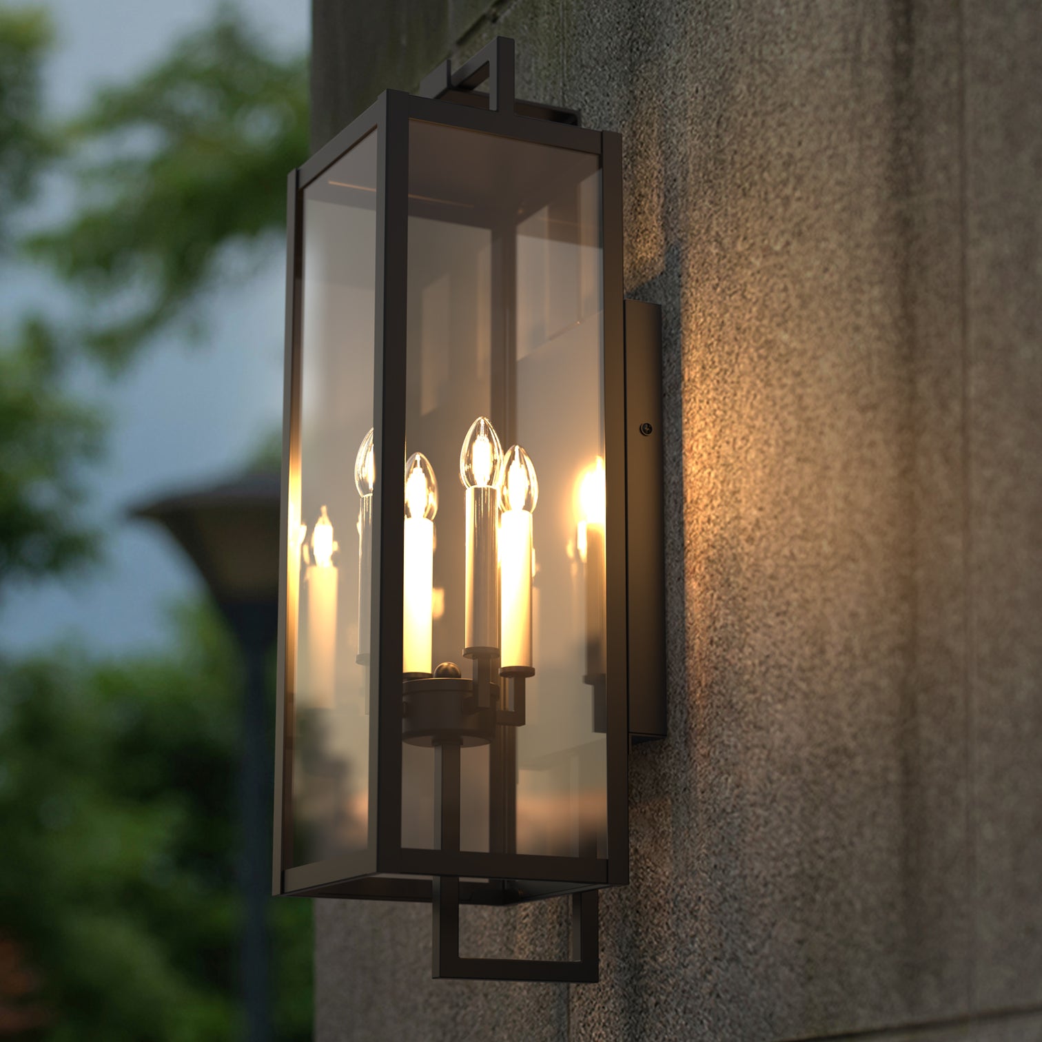 ANTONIO Outdoor Exterior Wall Light Fixture Matt Black IP44 Weather Pr